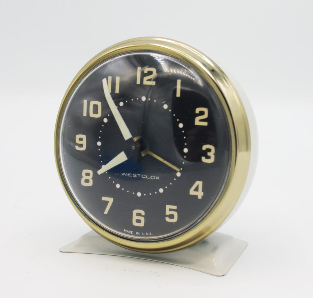 Vintage Westclock Alarm Clock Spring Wound Mechanical Gear Movement ...