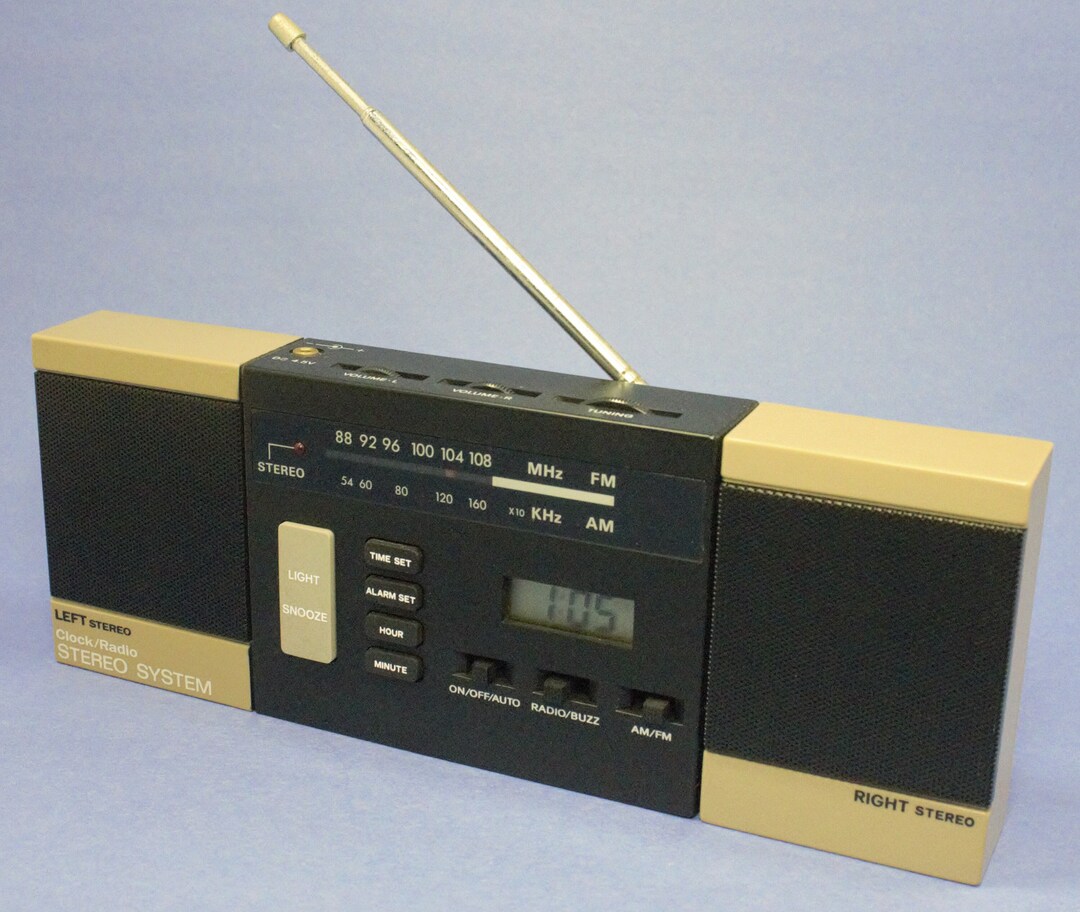 Vintage 1980s Boombox Mini Stereo Digital Alarm Clock Radio - Etsy