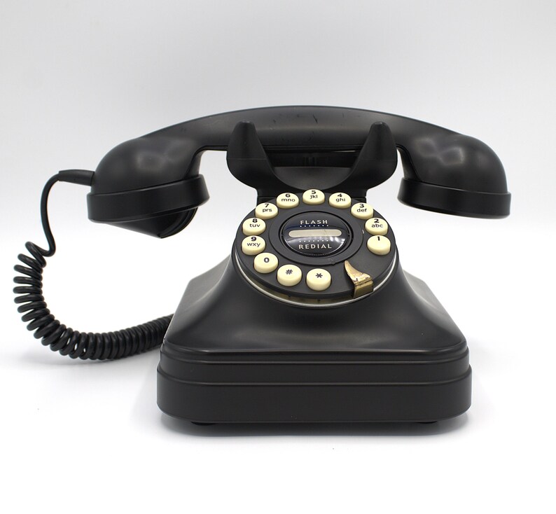 Vintage Telephone Art Deco 1940s Style Reproduction Rotary Design Push ...