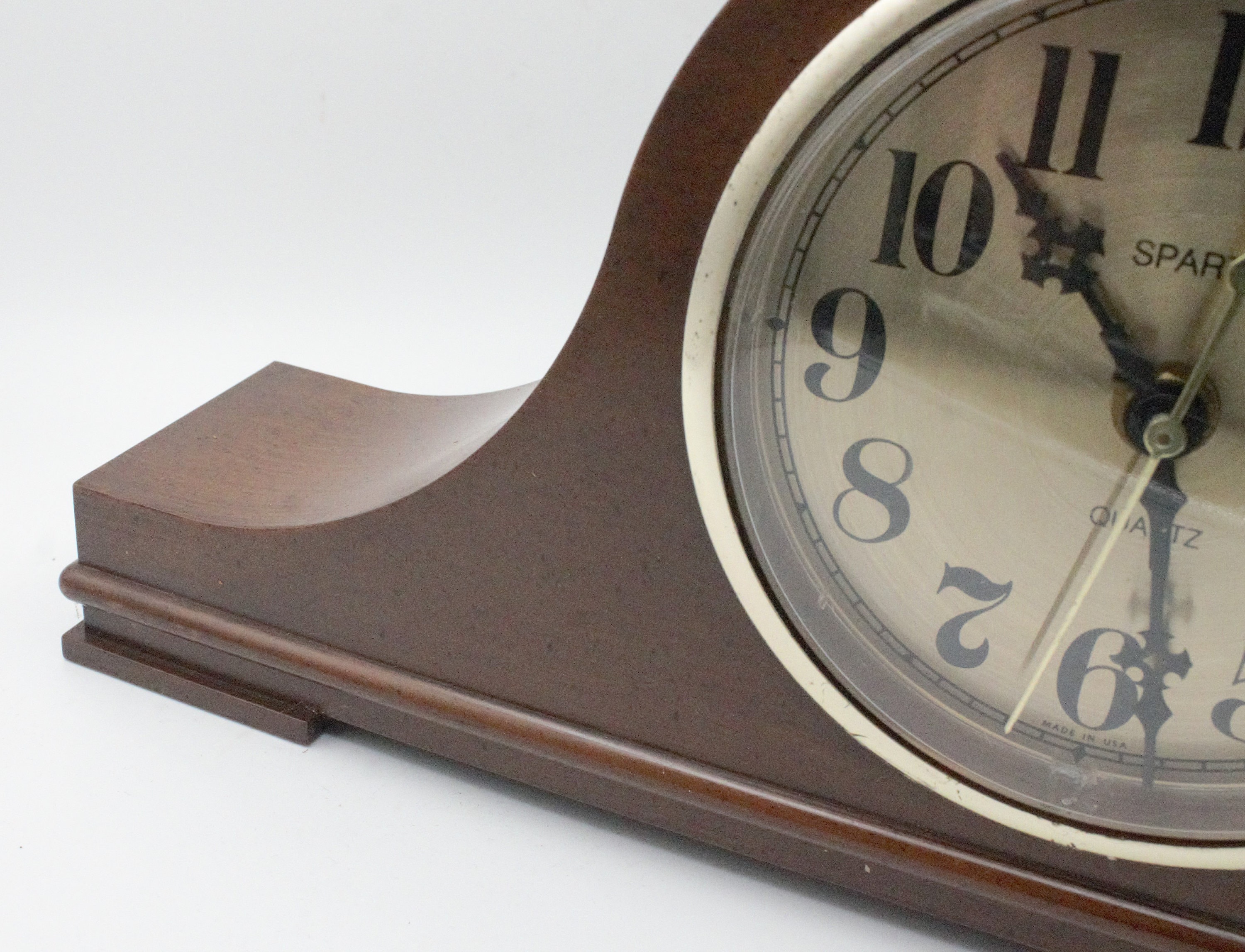 Vintage Spartus Electric Mantle Clock Simulated Wood Brass - Etsy