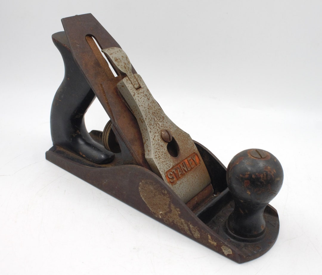 Vintage Stanley Planer Wood Working Hand Plane Steel With Wood Handles ...