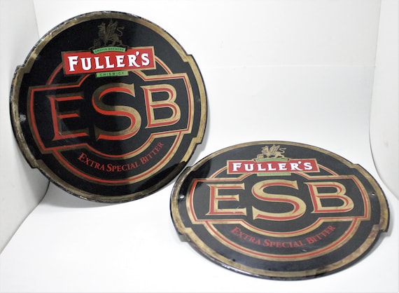 Vintage Metal Enamel Beer Signs Set of 2 Heavy Gauge Steel - Etsy