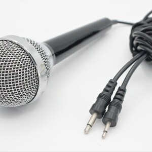 Vintage Microphone Silver Metal Mesh 1/4 and 3.5mm Input Jack Dynamic ...