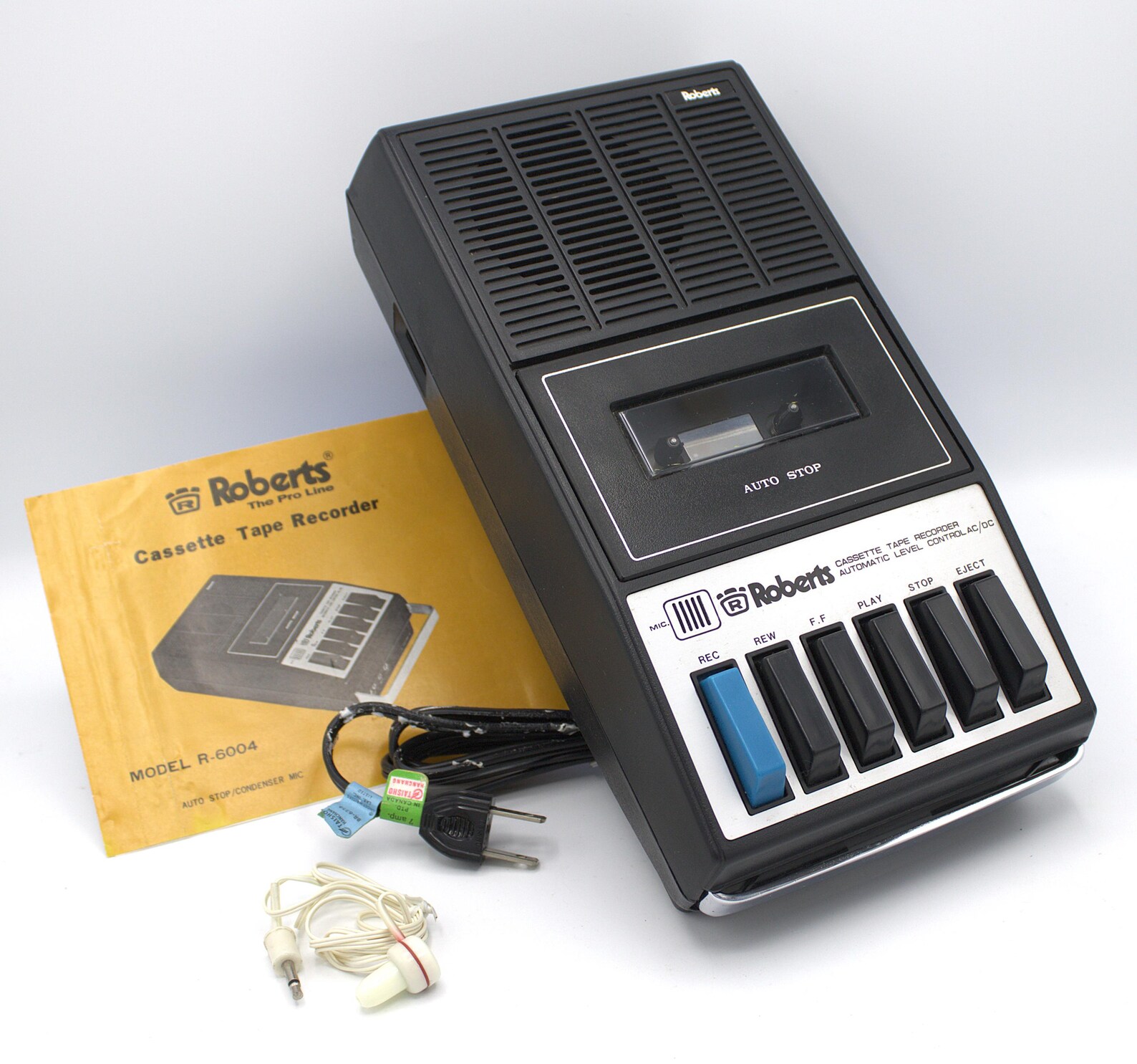 Vintage Cassette Tape Recorder Player Tabletop Portable Electronic ...