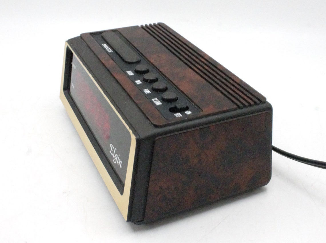 Vintage Digital Alarm Clock Electronic Red LED Time Display Simulated ...