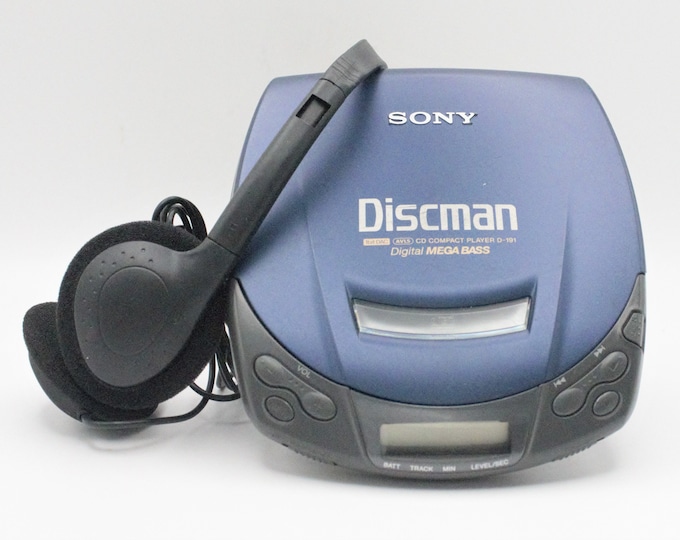 Vintage Sony Discman CD Player Portable Personal Stereo Blue 1-bit ...
