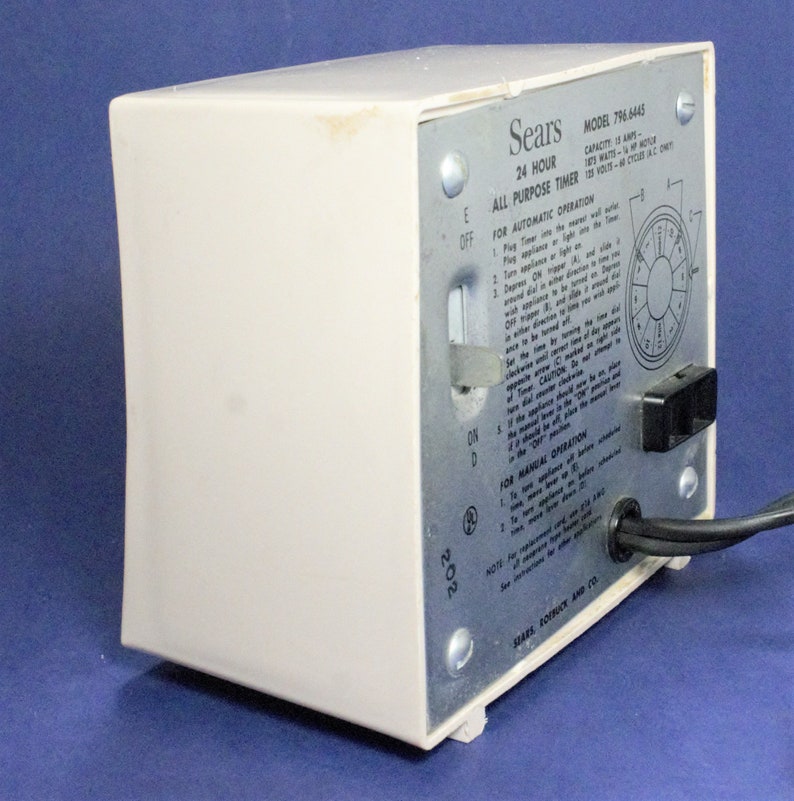 Vintage Timer 24 Hour Electrical Outlet Lamp Light Timer Sears - Etsy