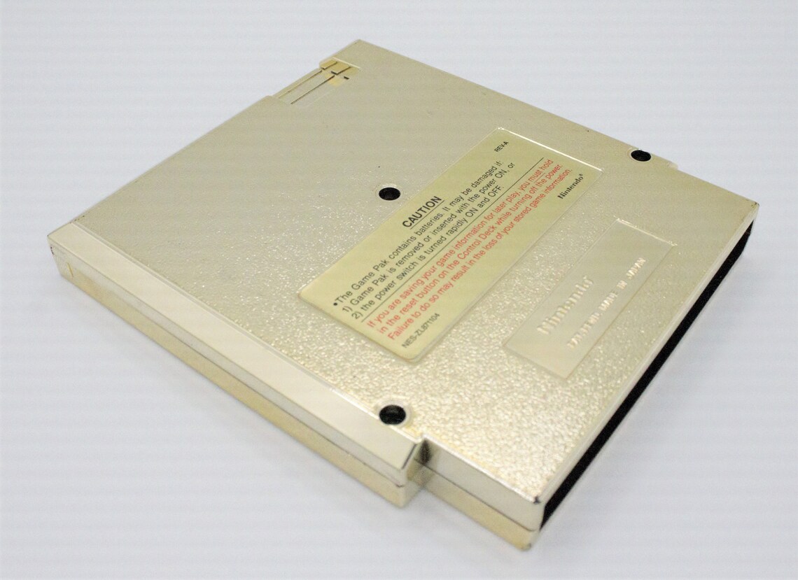 Vintage Zelda Nintendo Game Gold Cartridge in Box Original Complete NES ...