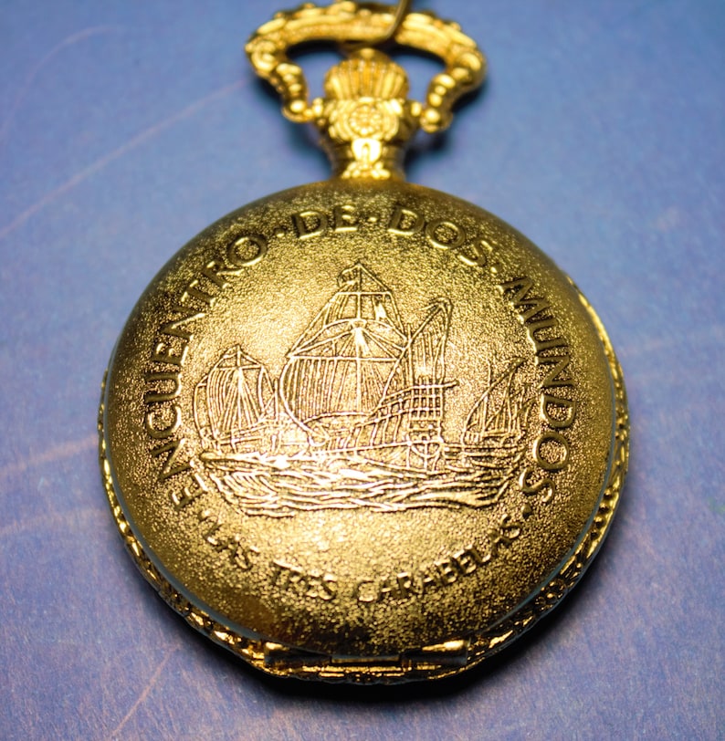 Vintage Pocket Watch Qvinto Centenario 1492-1992 Columbus - Etsy