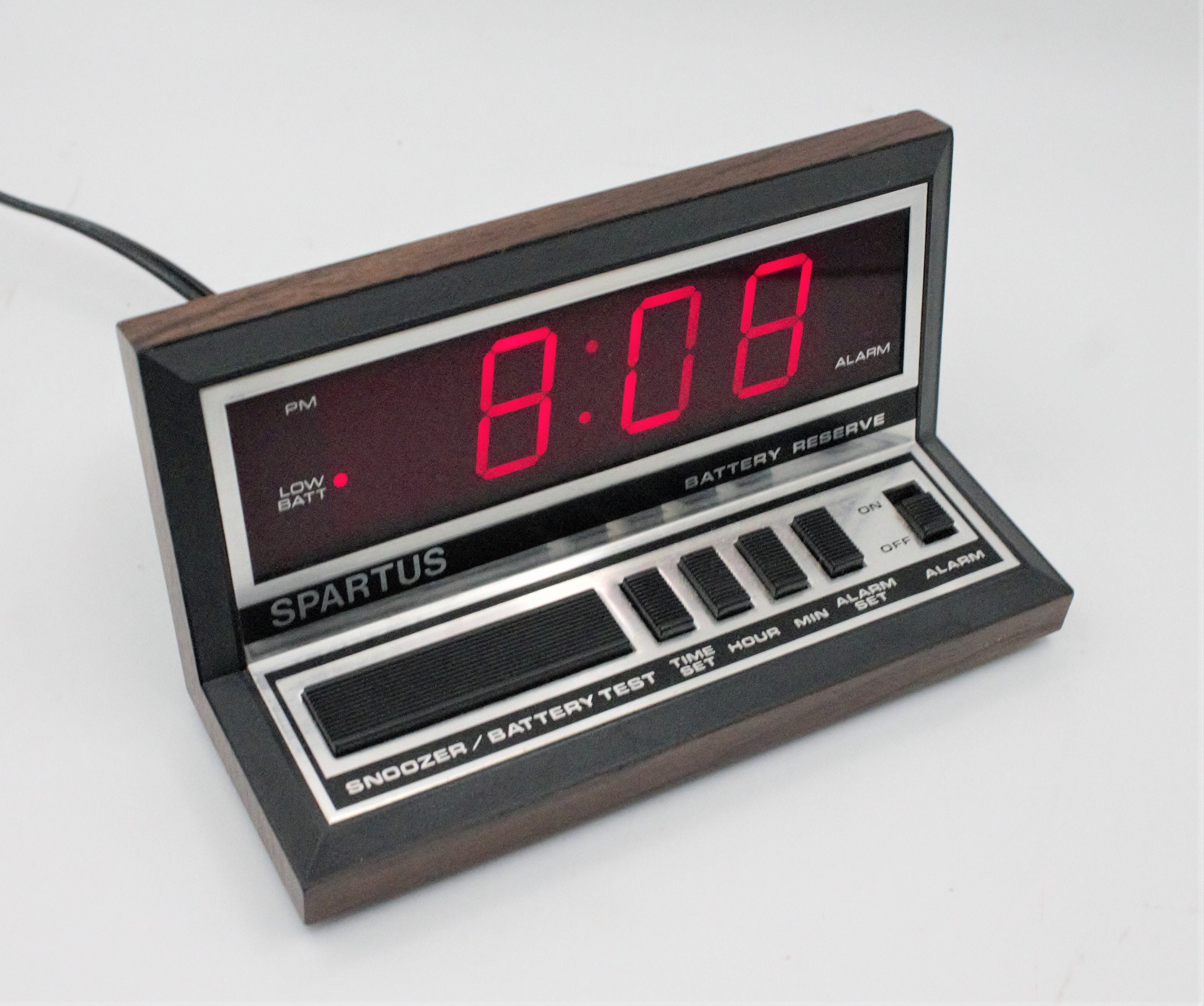 Vintage Digital Alarm Clock Electronic Red LED Time Lighted - Etsy