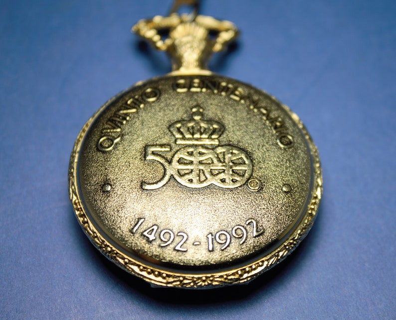 Vintage Pocket Watch Qvinto Centenario 1492-1992 Columbus - Etsy