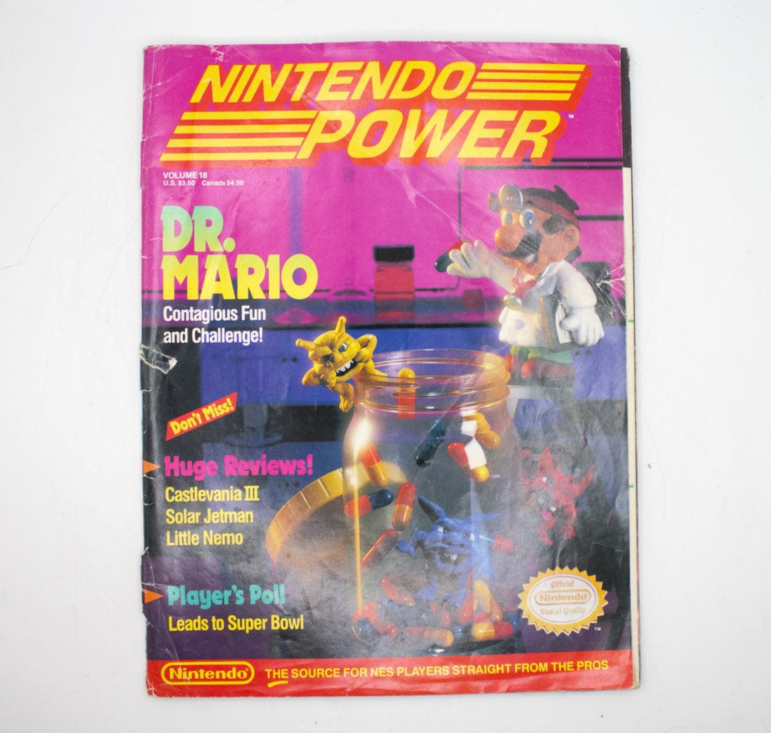 Nintendo Power 1990 Issue Dr. Mario Castlevania III Solar Jetman Mega ...