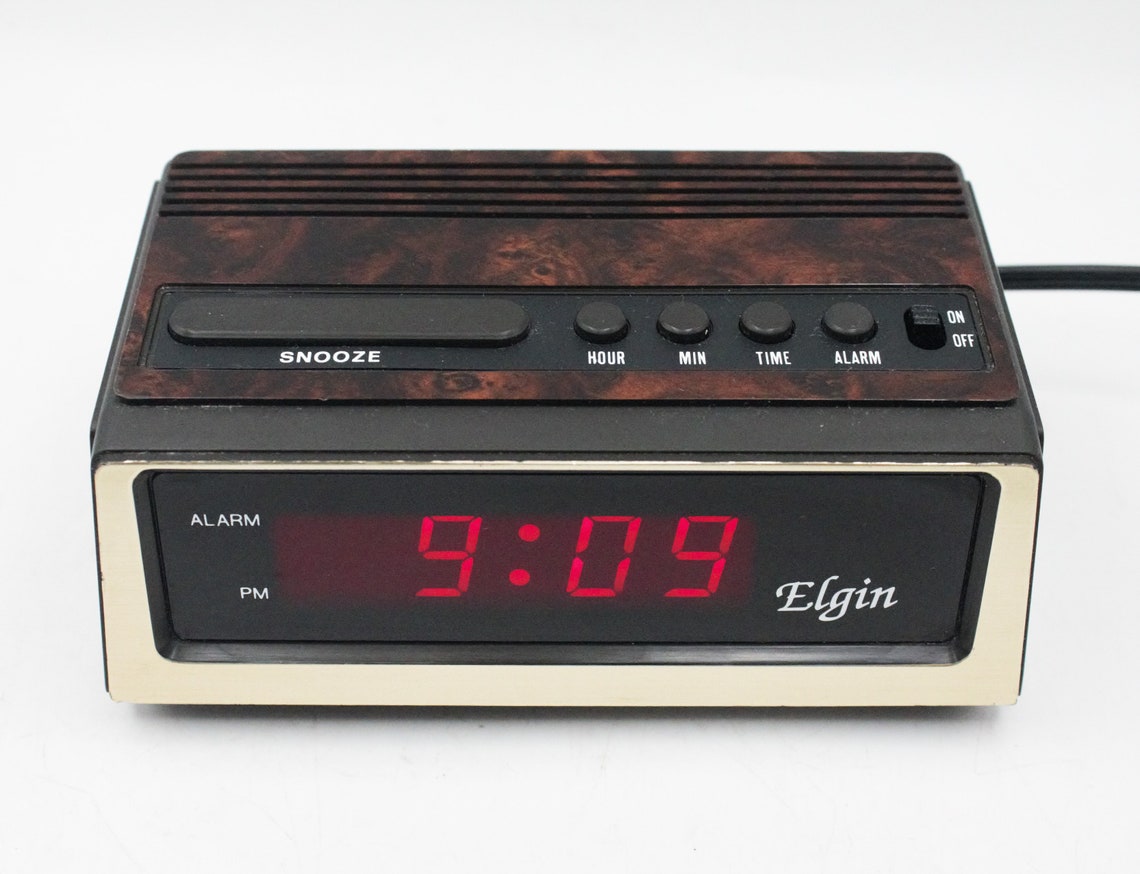 Vintage Digital Alarm Clock Electronic Red LED Time Display Simulated ...