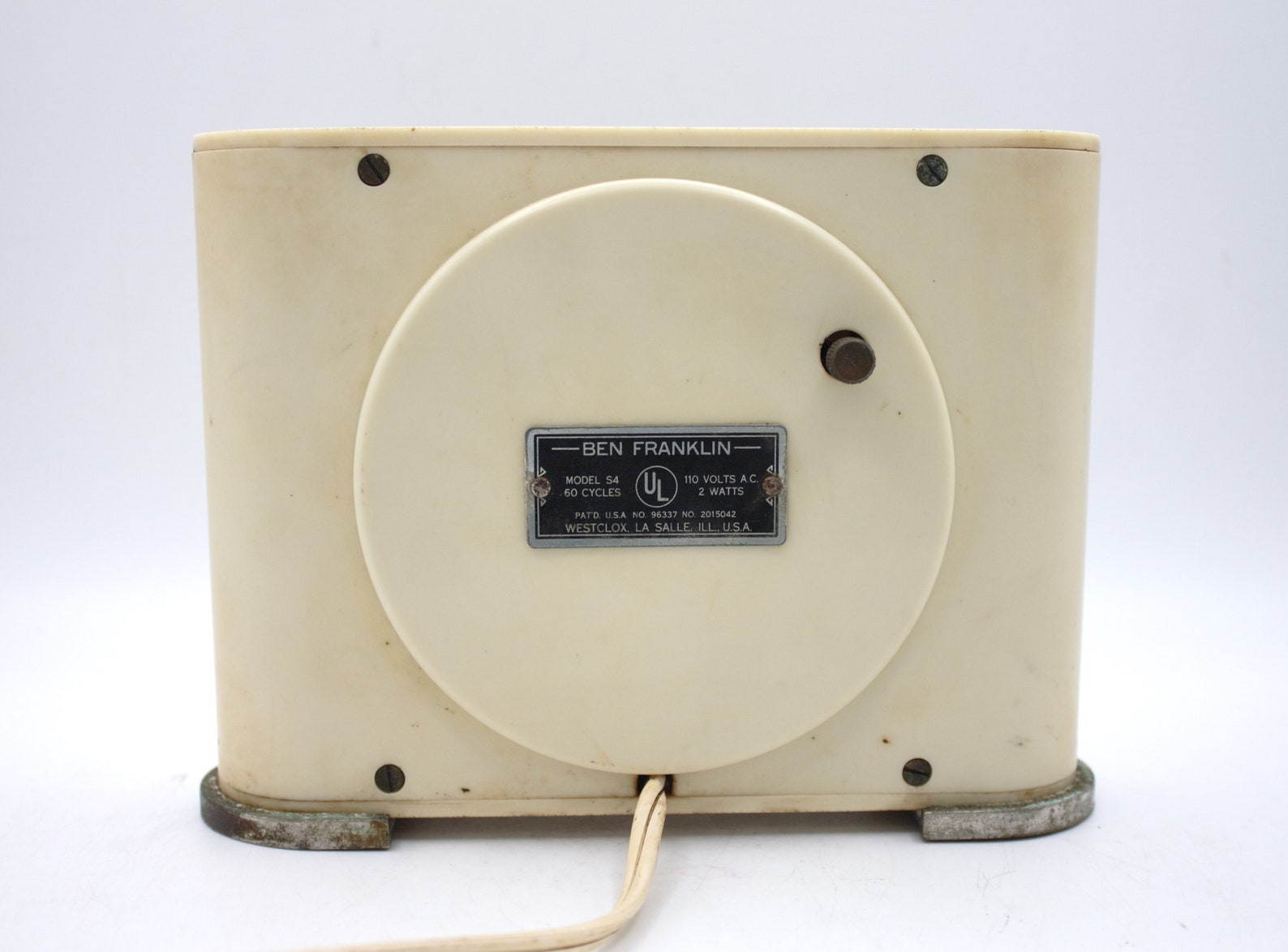 Vintage 1930s Art Deco Ben Franklin Alarm Clock Analog Dial Buzzer ...