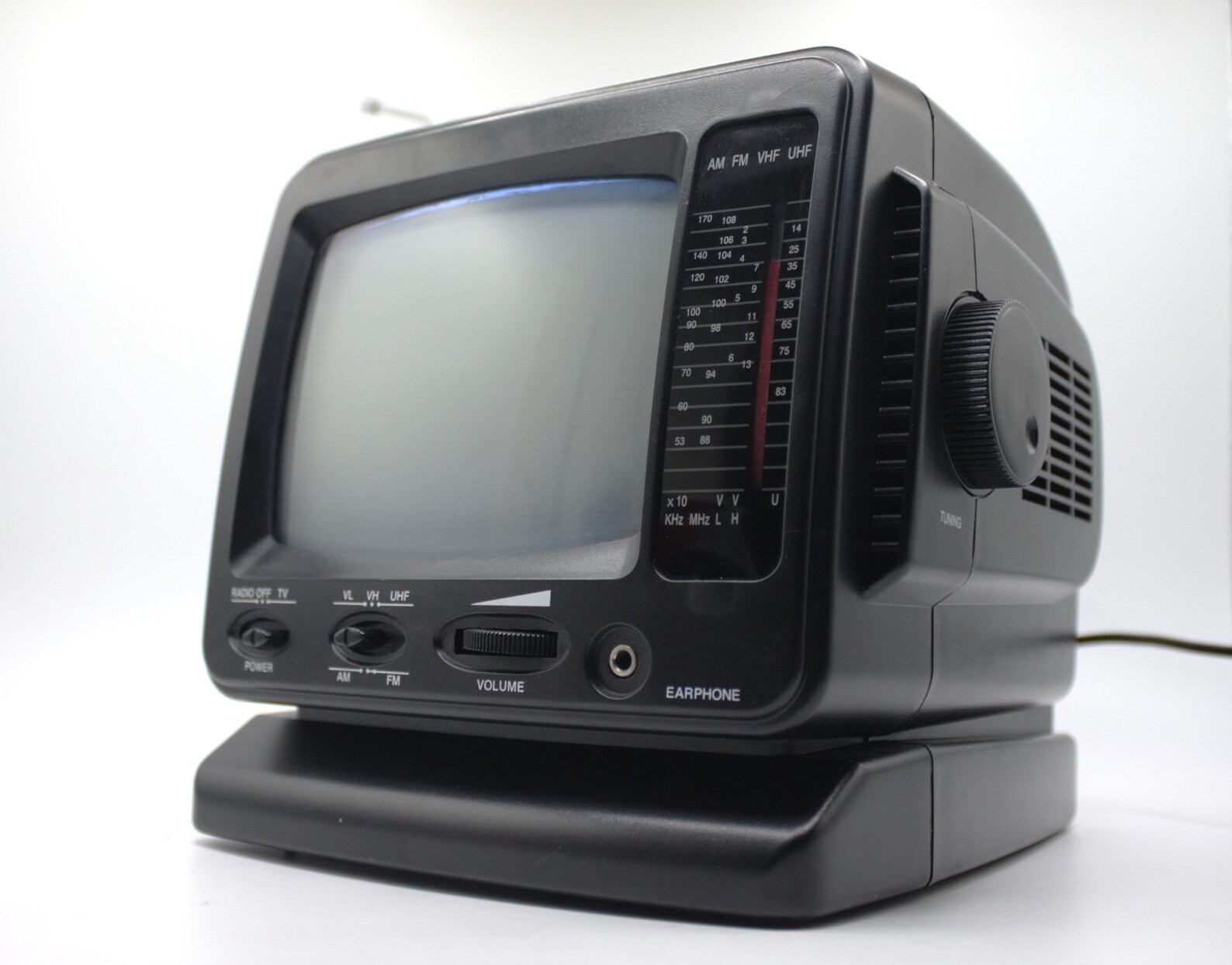 Vintage 5 B&W TV Mini Portable Tube Television Set AM/FM Radio Receiver ...