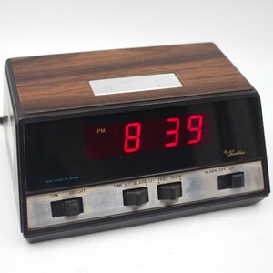 Vintage Digital Alarm Clock Electronic Red LED Time Display Simulated ...