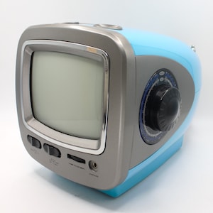 Vintage Portable TV Glass Tube Television Black & White Battery ...