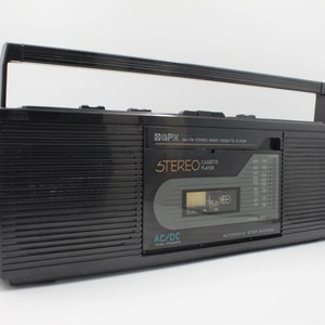 Vintage 1980s Boombox Cassette Tape Player Stereo AM/FM Receiver Mobile ...
