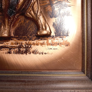 Vintage 1970s Copper Wall Art African Tusked Elephants 3D Sculpture ...