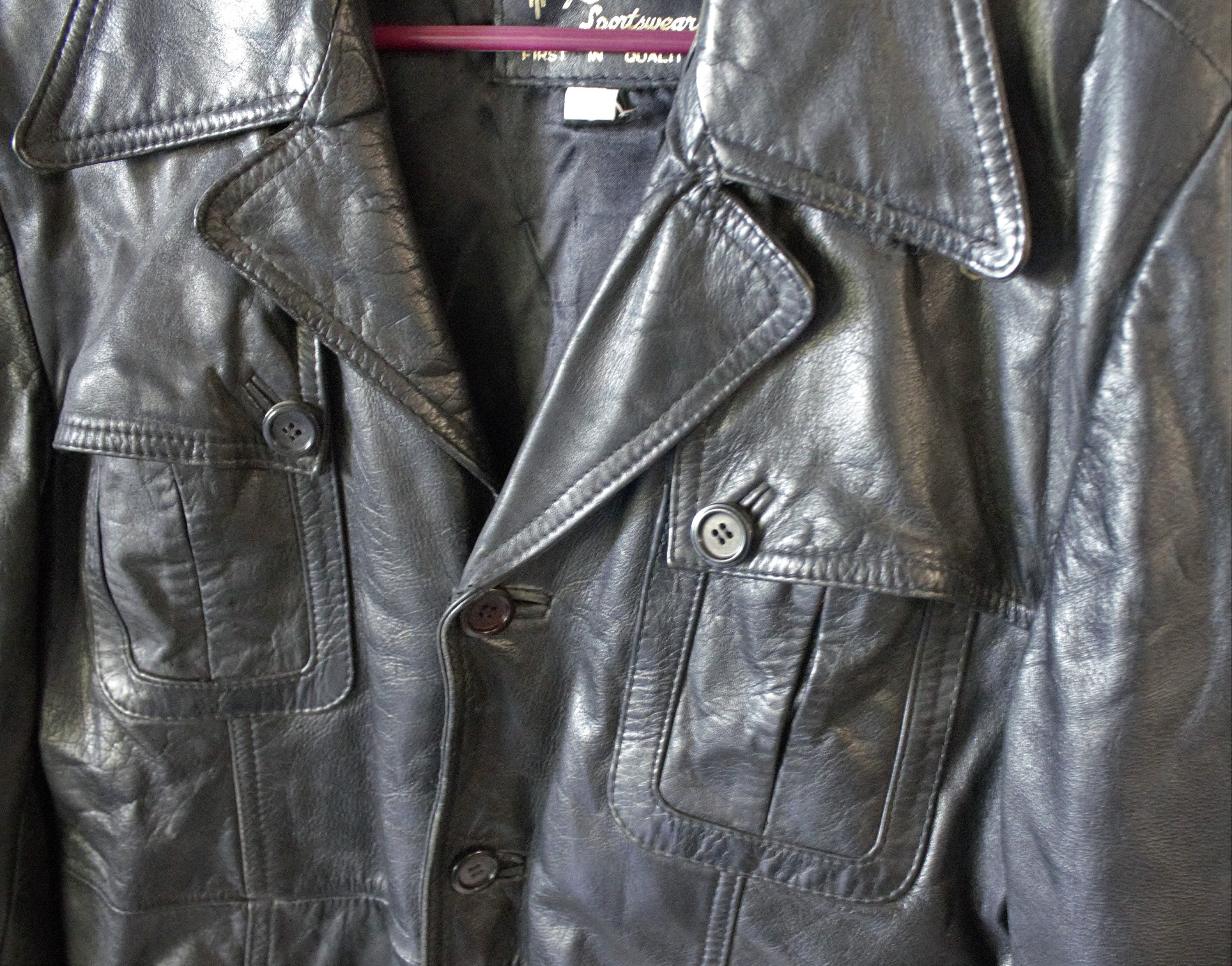 Vintage Leather Jacket Reed Sportswear Genuine Leather Nylon - Etsy