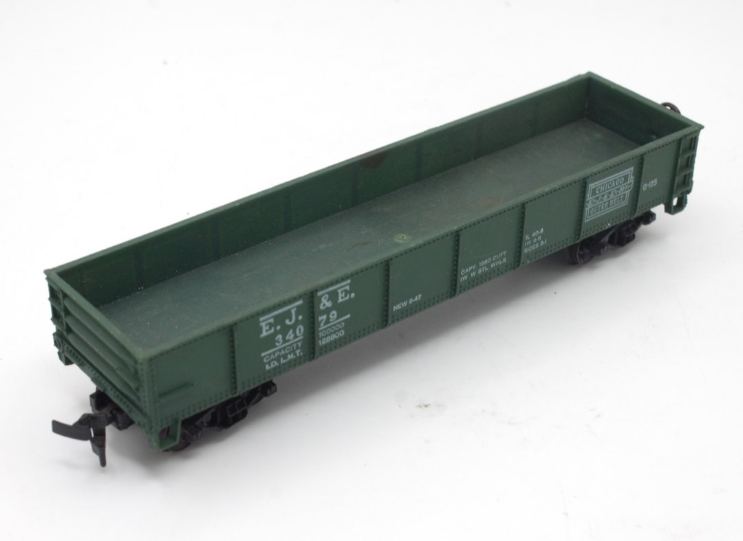 Vintage HO Scale Model Train Car E.J. & E Coal Flat Material Handling ...