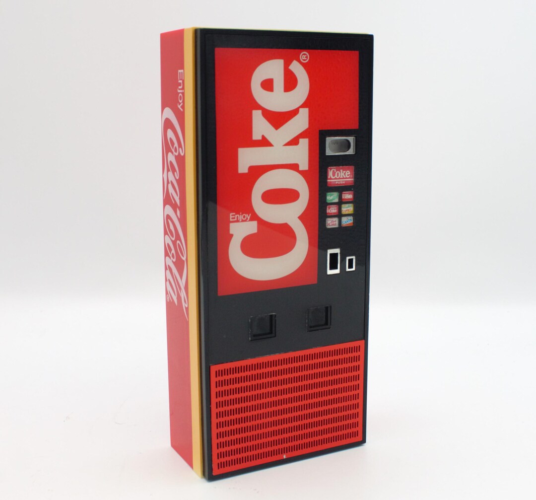 Vintage 1980's Coke Mini Vending Machine AM/FM Radio Receiver Coca-cola ...