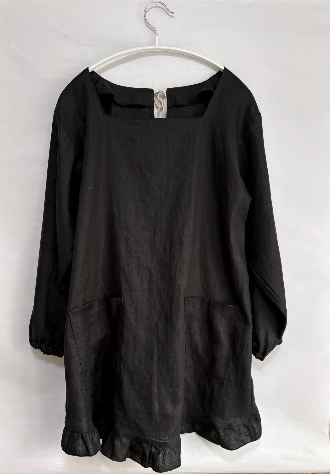 Japanese Kappogi Apron – 100% Linen 【knee-length X Black】 - Etsy