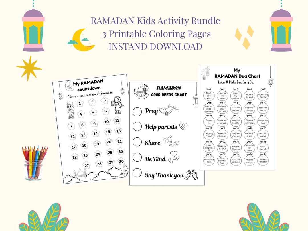 Kids Ramadan Dua Chart | Printable Islamic Activity (digital Download ...