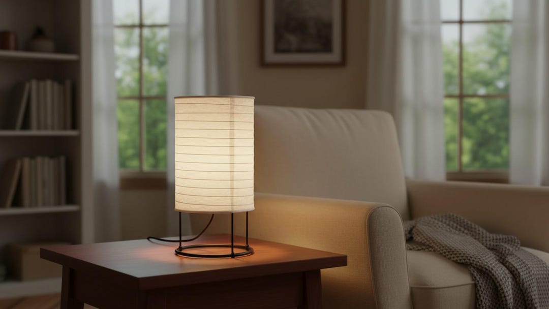Modern Paper Table Lamp – Minimalist Bedside Light, Desk Lamp, Soft ...