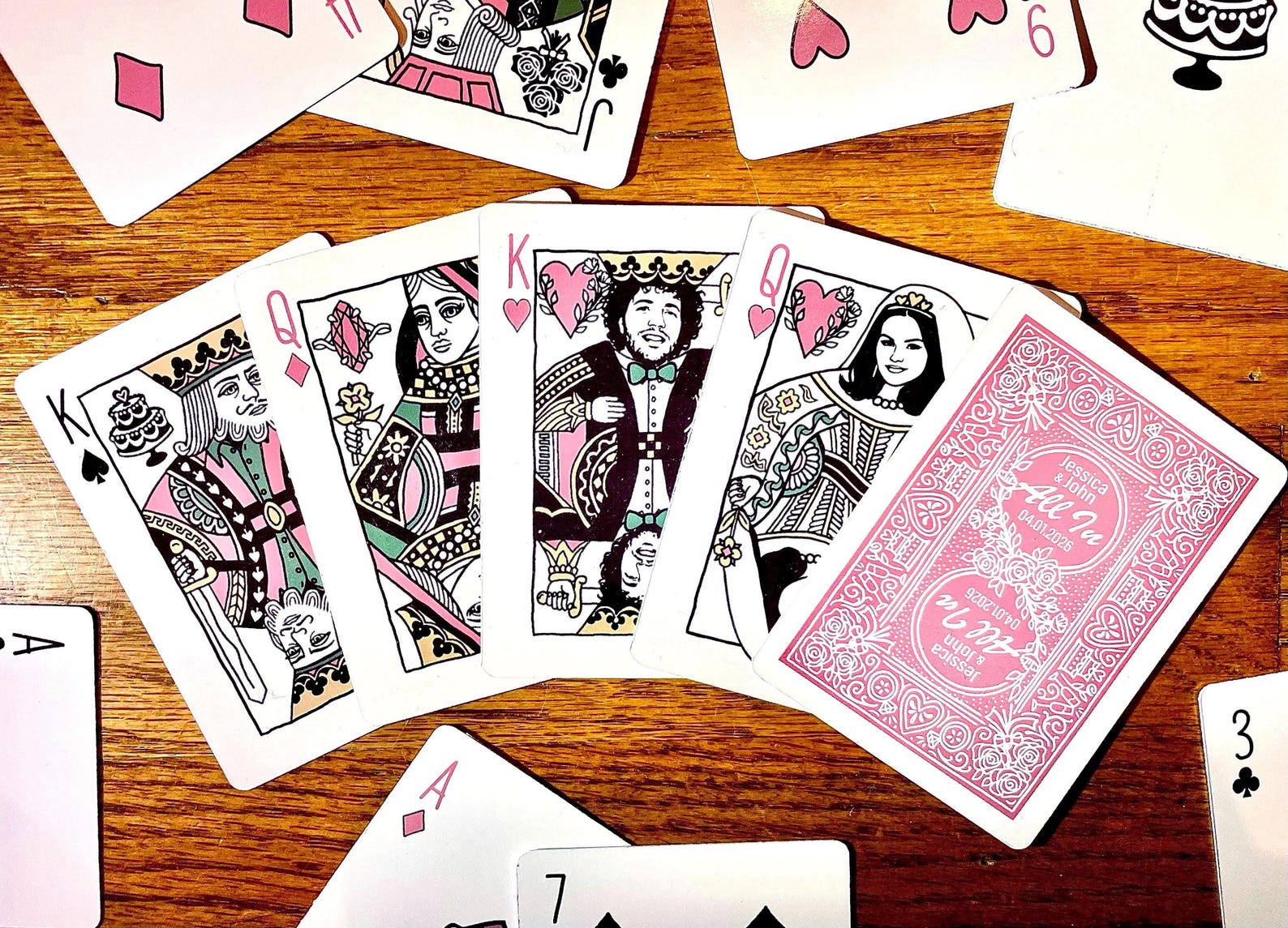 Custom Wedding Themed Playing Card Deck With Personalized Face Cards - Etsy