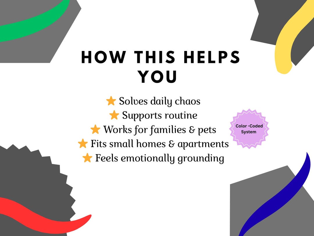 Color-coded Cleaning Checklist | Entryway Reset System (fillable ...