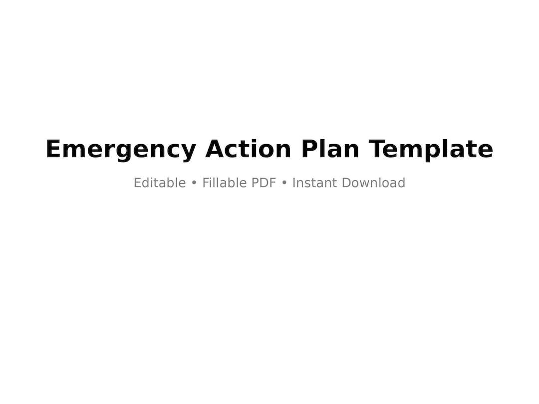 Church Emergency Action Plan Template | Editable Word & Fillable PDF ...