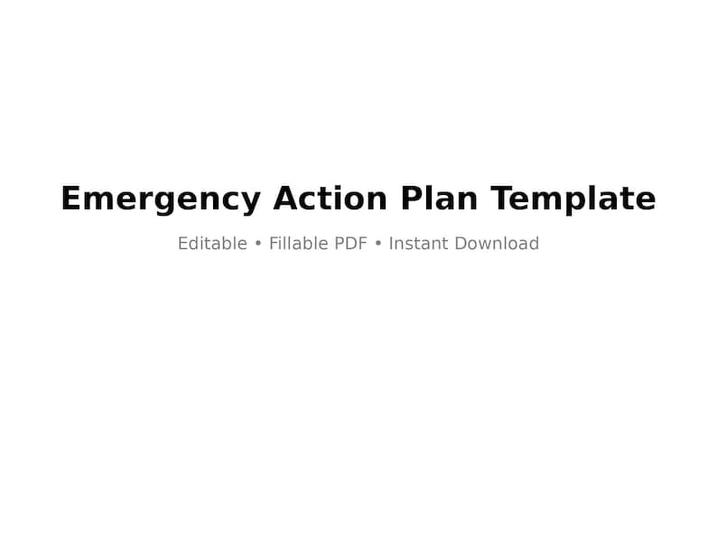 Church Emergency Action Plan Template | Editable Word & Fillable PDF ...