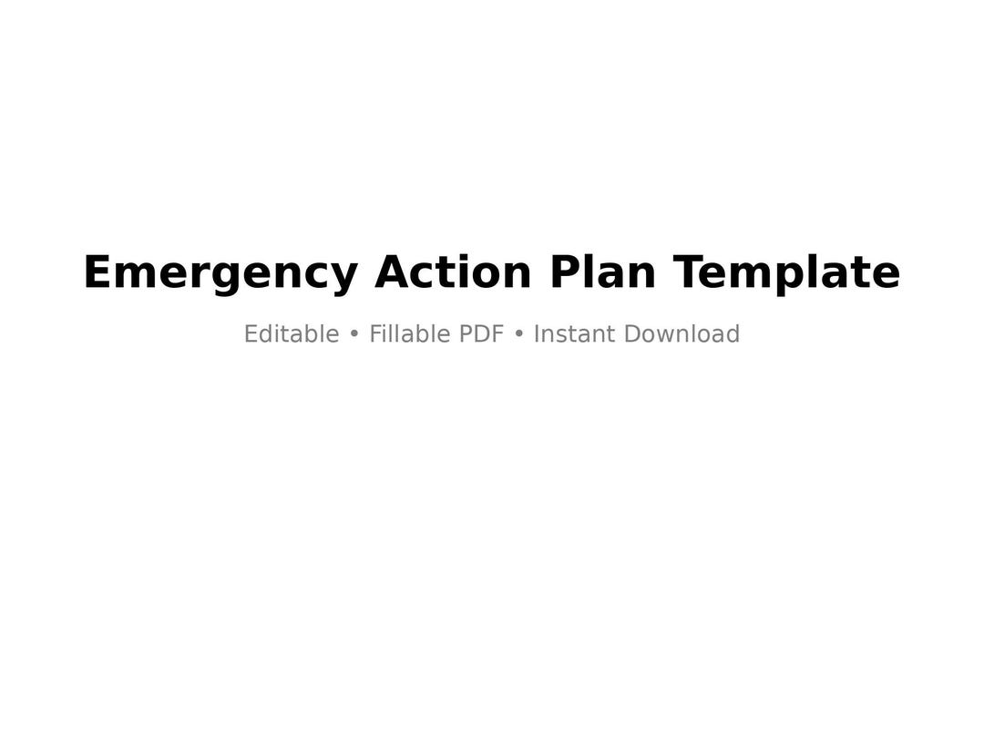 Church Emergency Action Plan Template | Editable Word & Fillable PDF ...