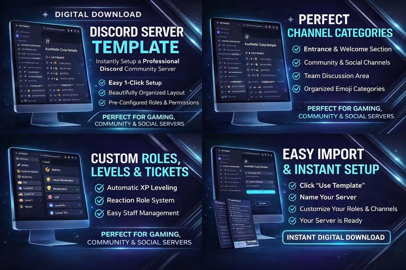 Professional Discord Server Template | Gaming Community Setup (digital ...