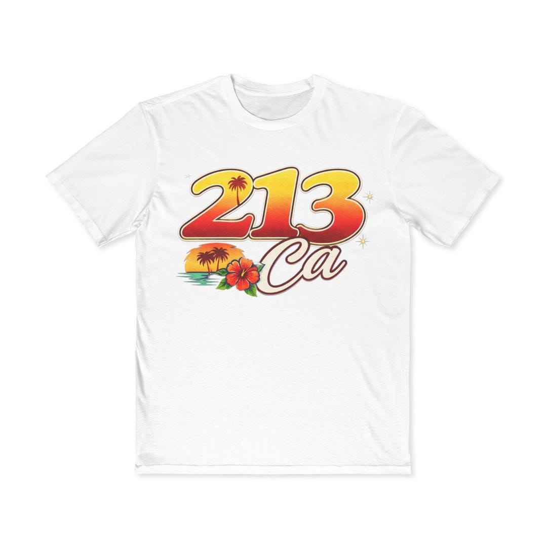 213 CA Beach Graphic Tee | California Area Code Shirt, Palm Trees ...