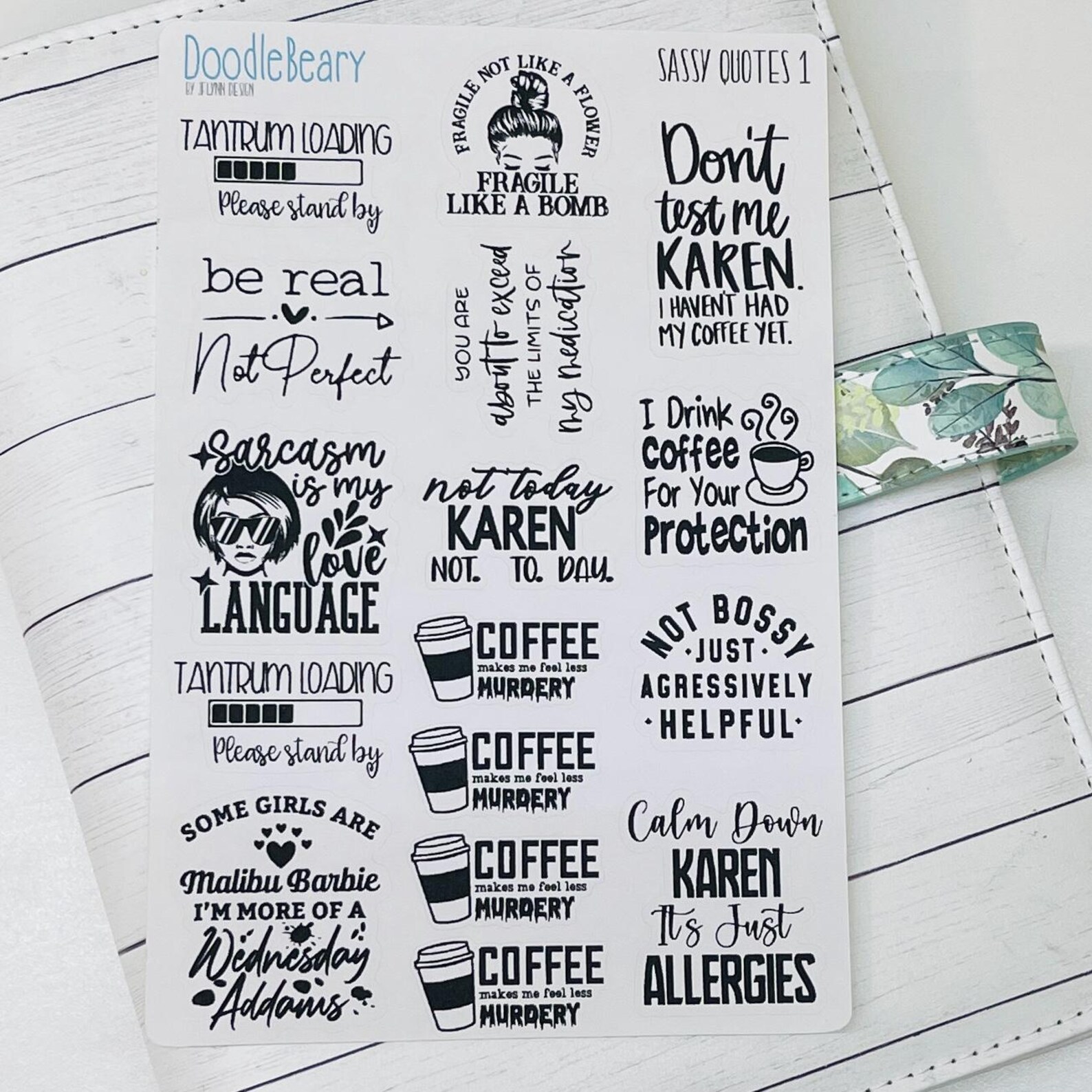 Sassy Quotes 1 Kiss Cut Planner Stickers - Etsy