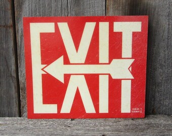 Vintage Exit Sign - Etsy