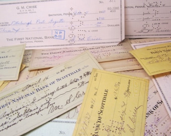Old bank checks | Etsy