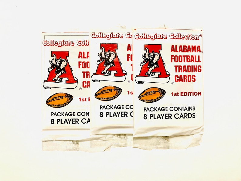 Vintage Alabama College Football Cards Unopened Pack of Cards From the ...