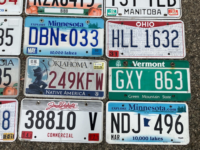 Choice of Vintage License Plate Minnesota, Vermont, Illinois ...