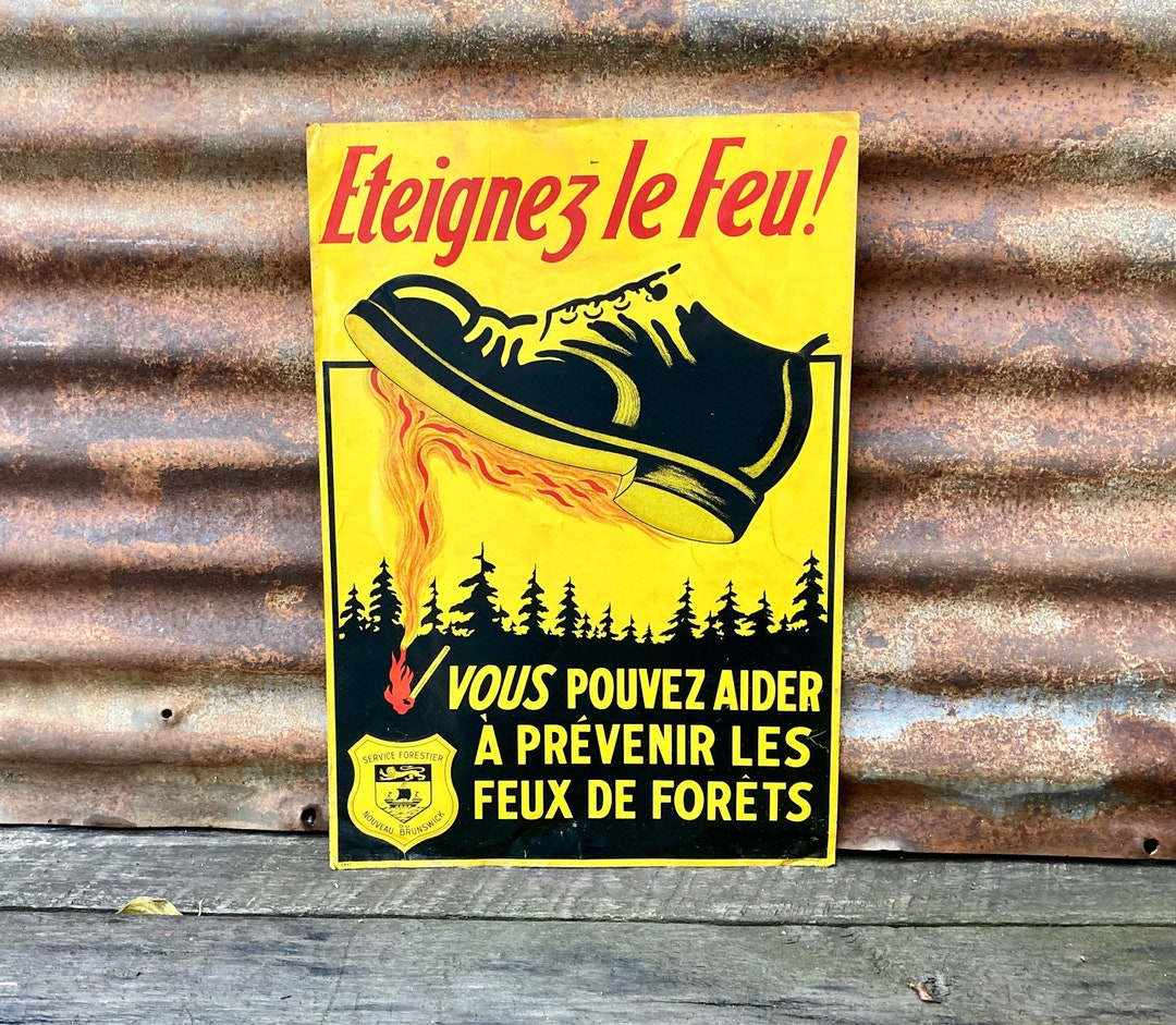 Original Stop Forest Fire Sign New Brunswick Canada Prevent - Etsy
