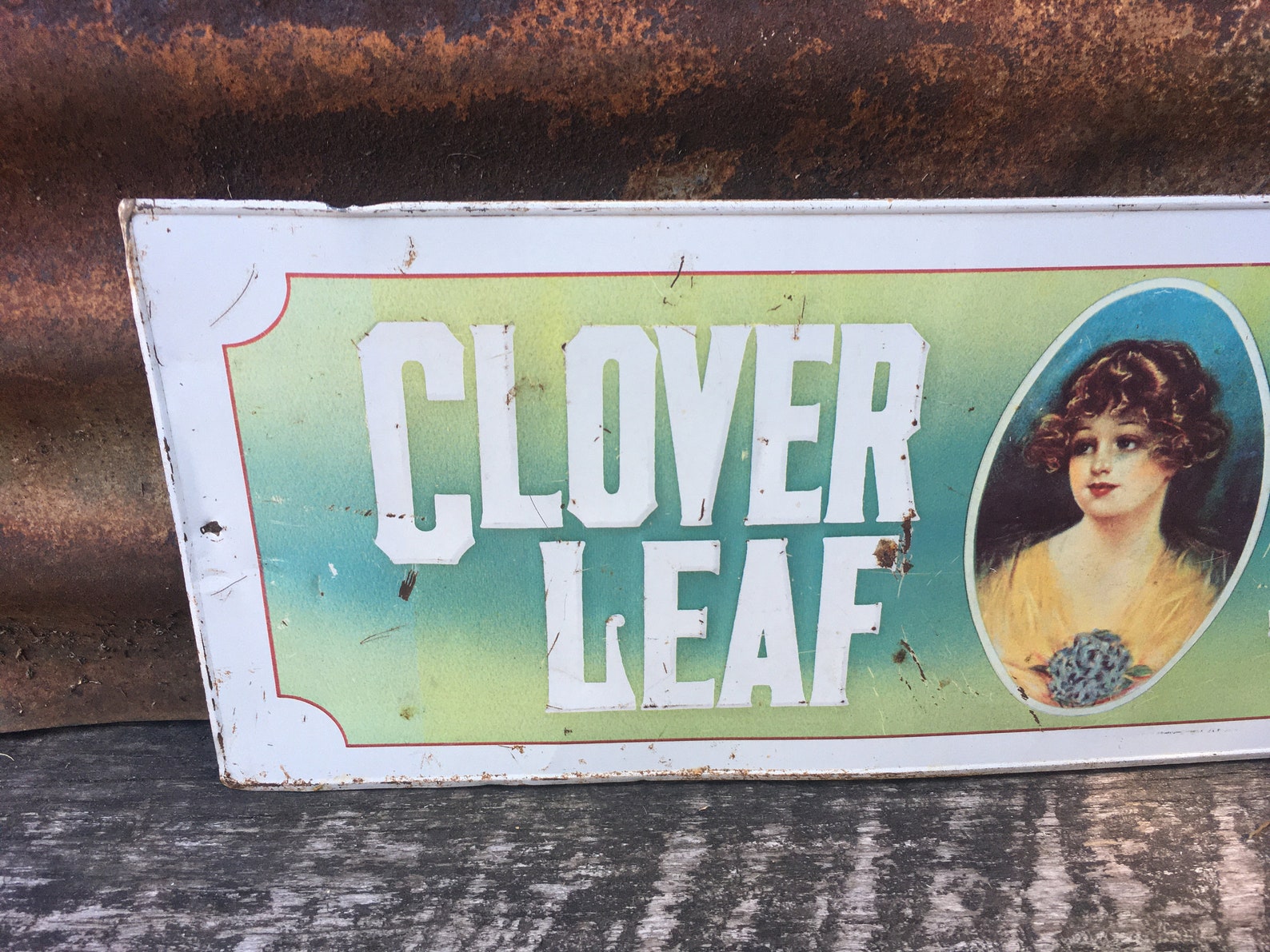 Clover Leaf Borax Soap Metal Sign Vintage 7x19 Inch Tin Tacker Etsy