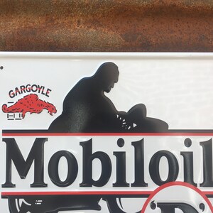 Reproduction Sign Mobiloil Gargoyle Mobil Oil 15x15 Inch Vintage Style ...