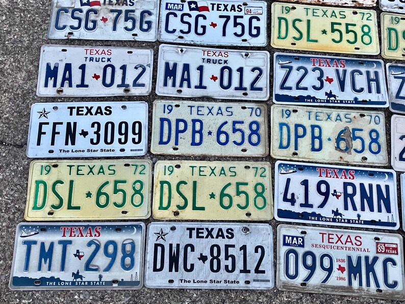 Choice of Texas License Plate Authentic Used Vintage Automobile License ...