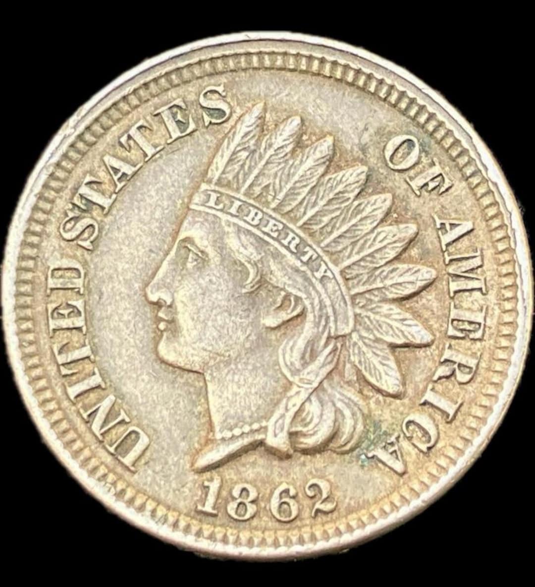 Authentic 1862 Indian Head Penny Small Cent Full Liberty With Pearls ...