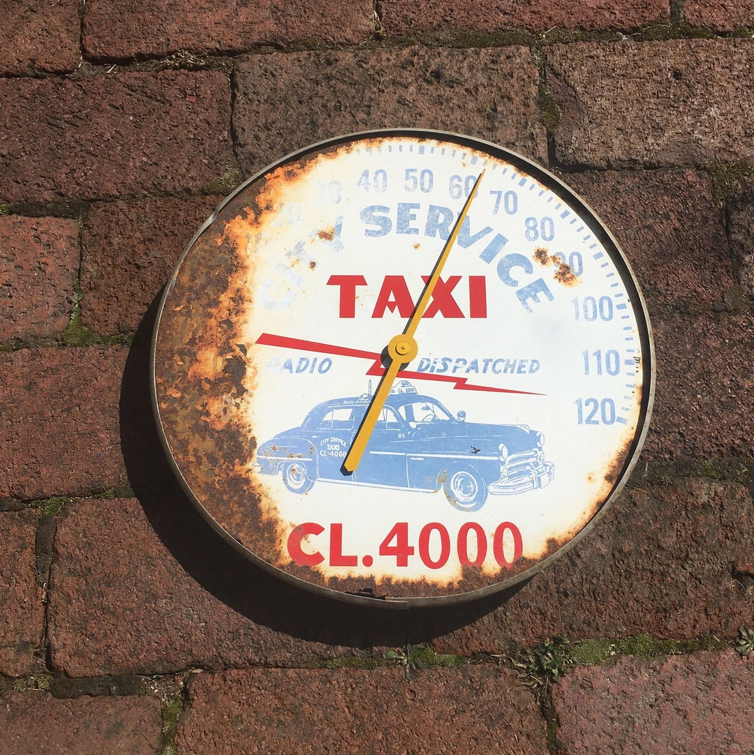 Very Rare Vintage Original Advertising Thermometer Taxi Sign - Etsy