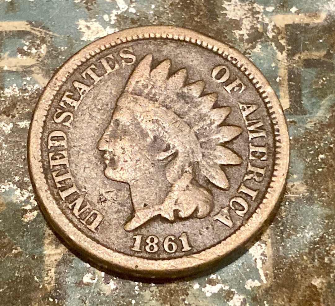 1861 Indian Head Penny Small Cent From Antique Coin Collection ...