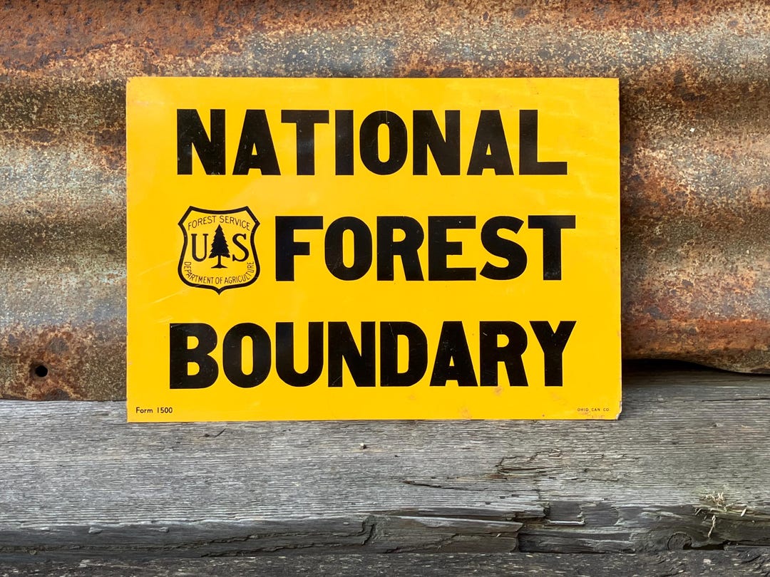 Original Vintage Metal Sign National Forest Land U.S. National Forest ...