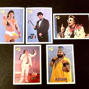 Choice of Wrestling Card Tito Santana, Mr. Fuji, Jimmy Hart, Brother Love, Akeem Rick Martel ...